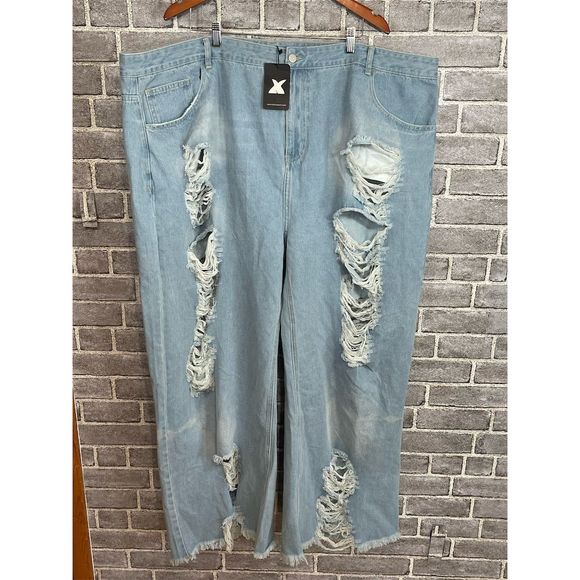 Xpluswear | Jeans | Xpluswear Womens 5xl Distressed High Rise Baggy ...